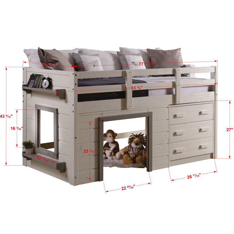 Harriet Bee TressaA Twin Solid Wood Platform Loft Bed with Shelves by Harriet Bee Reviews Wayfair